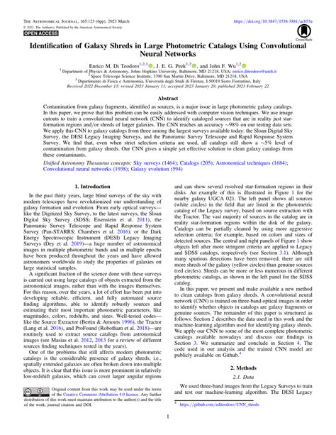 Pdf Identification Of Galaxy Shreds In Large Photometric Catalogs Using Convolutional Neural