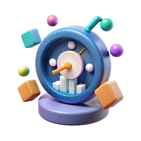 3d Abstract Clock Time Data Progress And Growth Visualization 56088969 Png