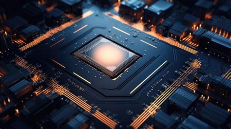 Premium Photo Computer Motherboard With CPU Circuit Board System Chip With Core Processor