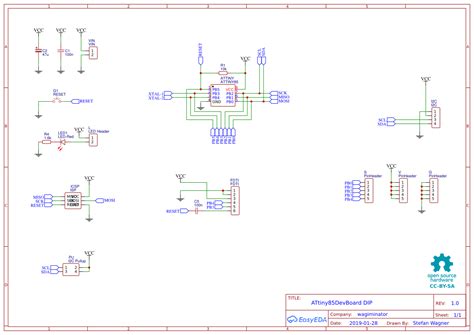 ATtiny85 Development Board DIP OSHWLab