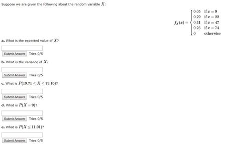 Solved Suppose We Are Given The Following About The Random Chegg Com