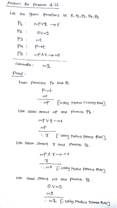 problem 4 16 use the valid argument forms of this section to deduce the