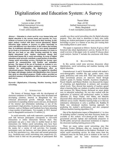 Digitalization And Education System A Survey Pdf