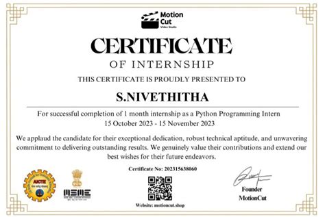 Nivethitha S On Linkedin Motioncut Pythoprogrammingintern