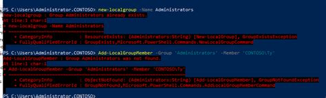 Lab1 Localgroup Administrators Not Found Unable To Add Ty To The Group