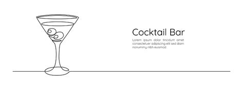 연속적인 한 선 그리기에 올리브를 곁들인 마티니 한 잔 마가리타 건배와 건배는 심플한 리니어 스타일입니다 알코올 및 칵테일 음료 메뉴를 편집 가능한 스트로크로 제공합니다