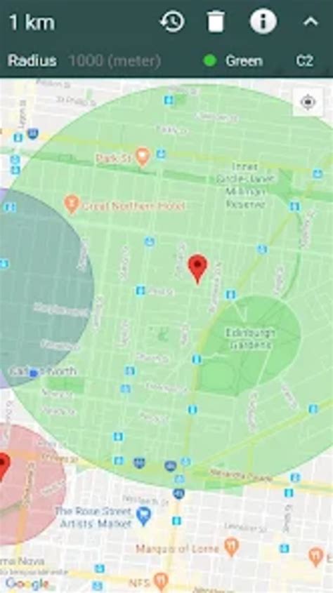 1 km radius draw a circle on para android descargar