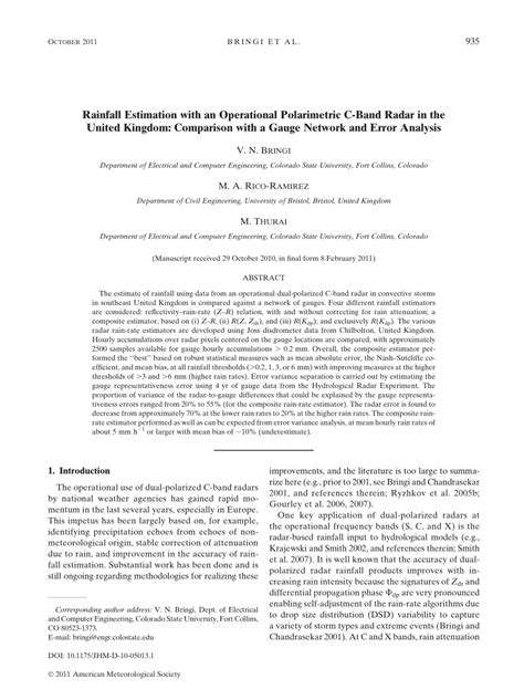 Pdf Rainfall Estimation With An Operational Polarimetric C Band Radar In The United Kingdom