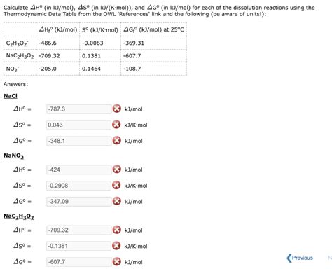 Solved Calculate AH in kJ mol Asº in kJ Kmol and Chegg