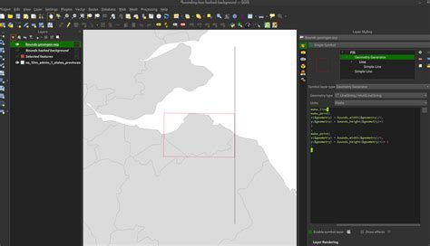 extrapolating the edges of a bounding box qgis · osgav