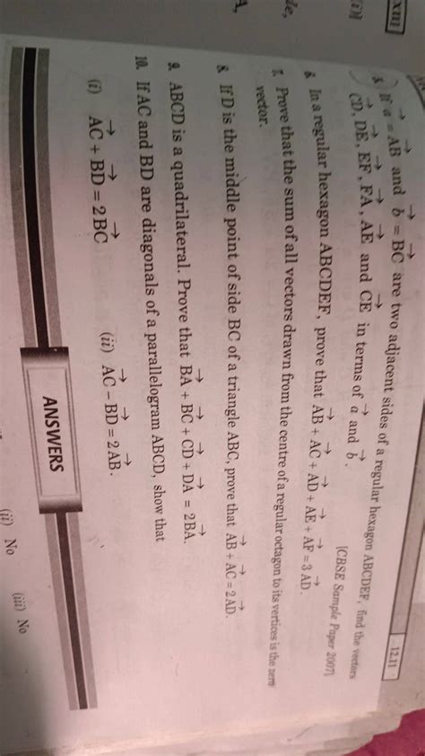 53 if a ab and b bc are two adjacent sides of a regular hexagon abcdef
