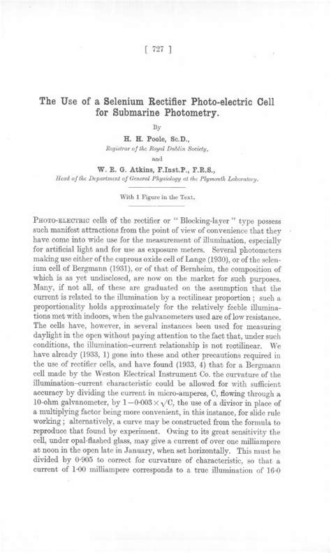 Pdf The Use Of A Selenium Rectifier Photo Electric Cell For Pdf The Use Of A Selenium Rectifier Photo Electric Cell For