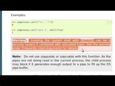 Python Subprocess Call YouTube