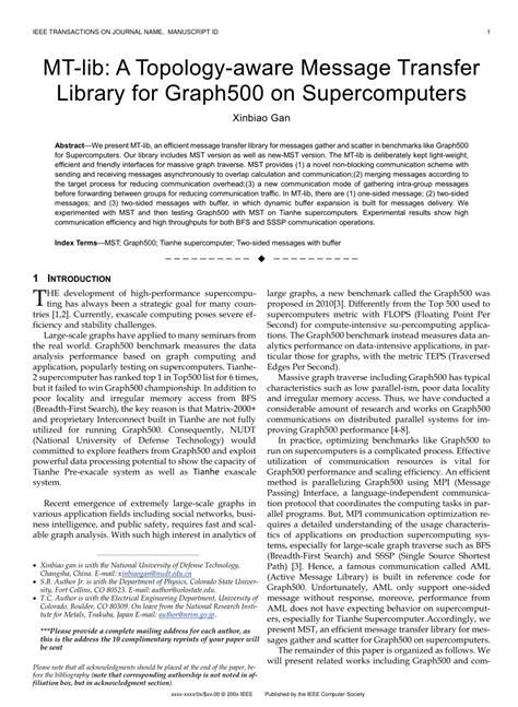 Pdf Mt Lib A Topology Aware Message Transfer Library For Graph500 On