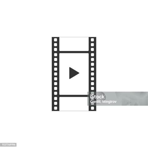 고립 된 비디오 아이콘을 재생 합니다 재생 기호가 있는 필름 스트립 평면 디자인입니다 벡터 일러스트 감독에 대한 스톡 벡터 아트 및 기타 이미지 Istock
