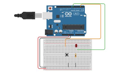 Circuit Design Push Botton Tinkercad