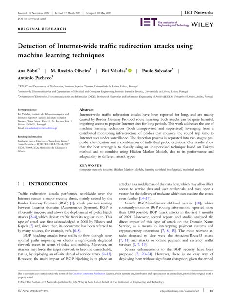 pdf detection of internet‐wide traffic redirection attacks using