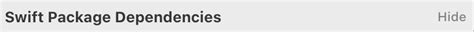 Ios How To Hide Swift Package Dependencies From Xcode Project