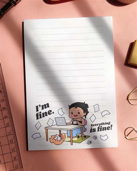 Everything Is Fine Adulting Notepad Wimzi