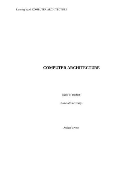 Computer Architecture Solutions To Questions 1 And 2