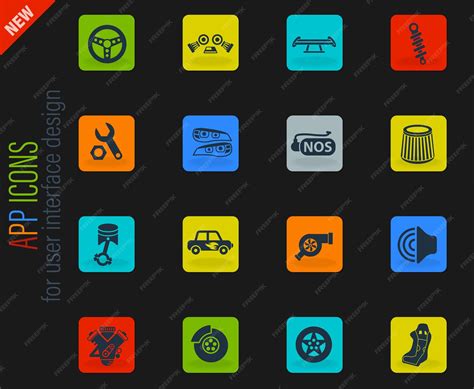 Premium Vector Auto Tuning Icon Set