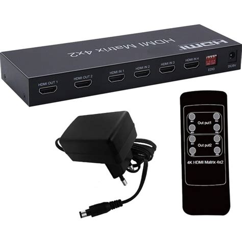 HDMI 4K 3D matrix 4x2 kumandalı 4 in 2 out switch-splitter Fiyatı