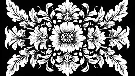 Ornate Symmetrical Floral Design In A Decorative Border Stock Illustration Illustration Of