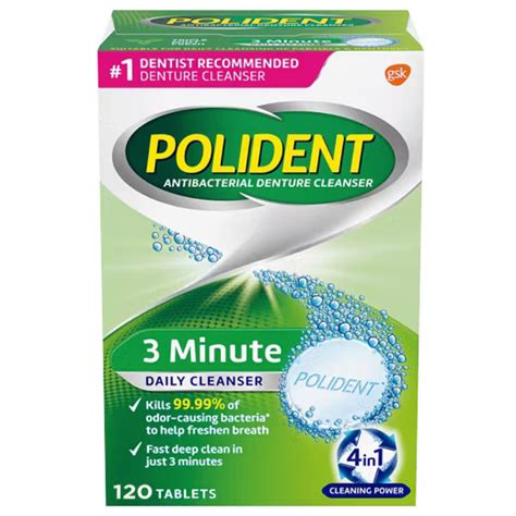Polident 3 Minute Antibacterial Denture Cleanser Антибактериальное ...