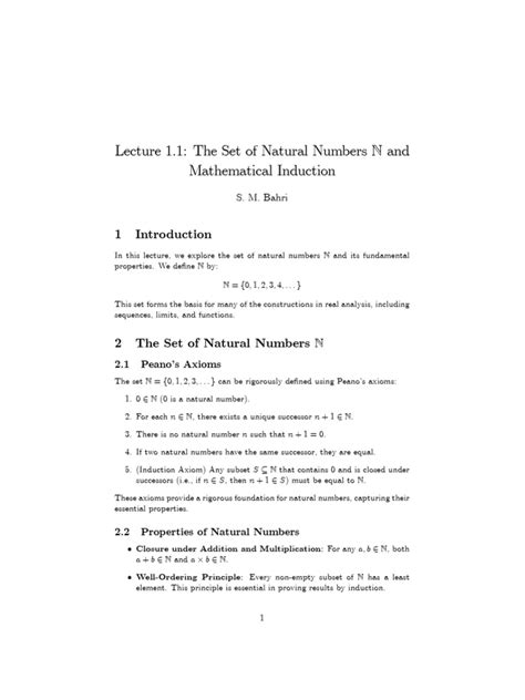 Lecture 11 The Set Of Natural Numbers N And Pdf Natural Number