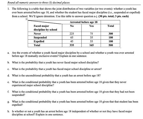 solved round all numeric answers to three 3 decimal