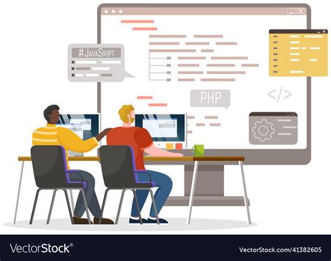 Programmer Engineering And Coding Set Royalty Free Vector