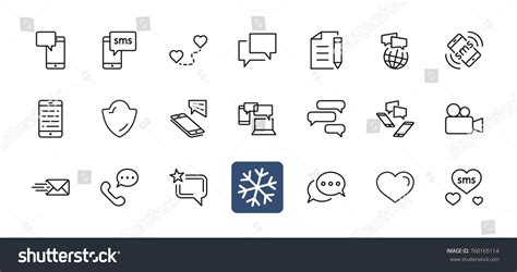 Set Message Vector Line Icons Contains Stock Vector Royalty Free 760165114 Shutterstock