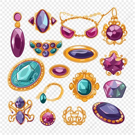 Jewellery Clipart Many Gemstone And Gem Jewelry Set Cartoon Vector