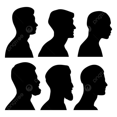 블랙에 남자 측면 실루엣의 집합 남자 측면 실루엣의 집합 남자 실루엣 얼굴 실루엣 Png 일러스트 및 벡터 에 대한 무료 다운로드 Pngtree