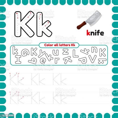 알파벳 추적 문자가있는 워크 시트 쓰기 연습 편지 K 0명에 대한 스톡 벡터 아트 및 기타 이미지 0명 교습 교육 Istock