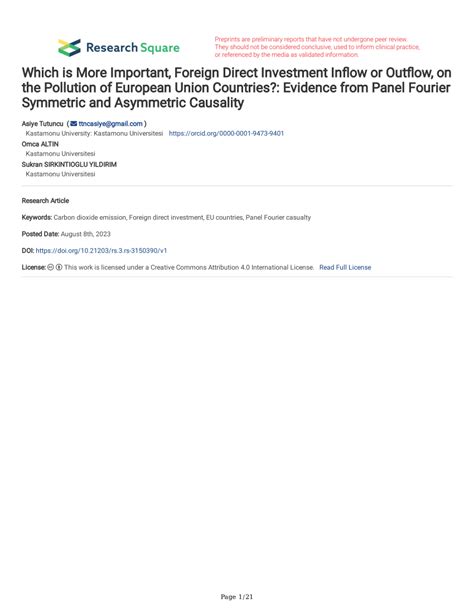 Pdf Which Is More Important Foreign Direct Investment Inflow Or