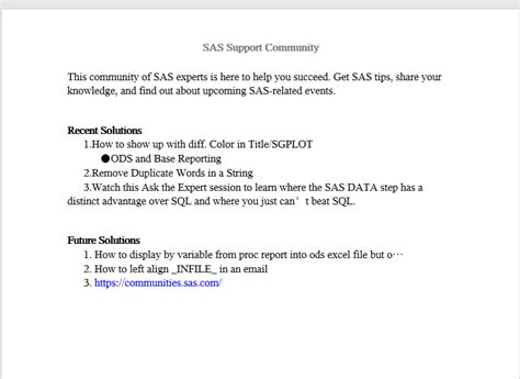create rtf output without dataset in proc report using sas sas