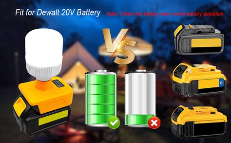 Cordless Led Work Light Fit For Dewalt 20v Battery 12w 1300lm Led Bulb