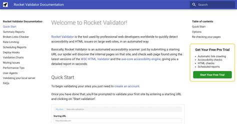 reports rocket validator documentation