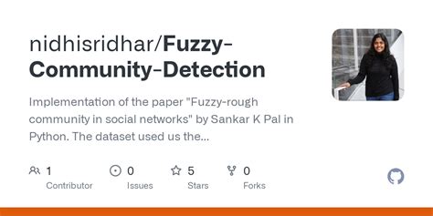 Github Nidhisridharfuzzy Community Detection Implementation Of The