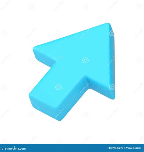 Up Arrow Right Direction Blue Marker Cyberspace Interface Cursor 3d