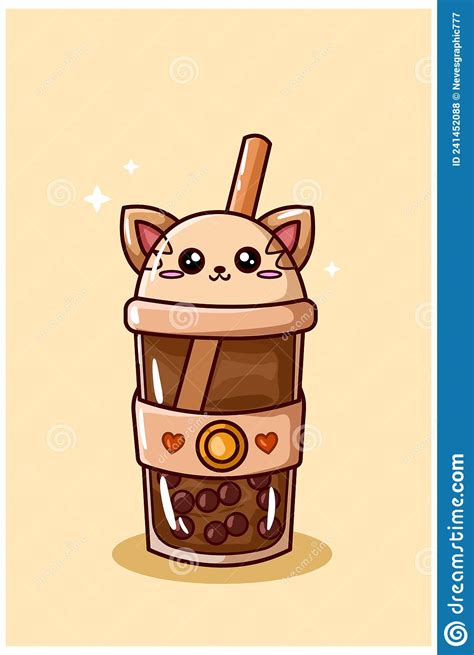 Illustration Of A Cat Shaped Soft Drink Stock Vector Illustration Of Popper Girl