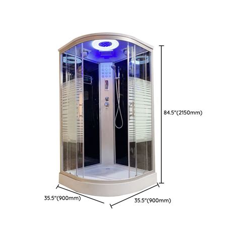 Double Sliding Rounded Shower Stall Tempered Glass Shower Stall With