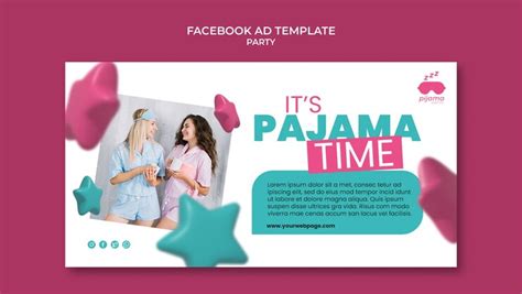 파자마 파티 템플릿 디자인 무료 Psd 파일
