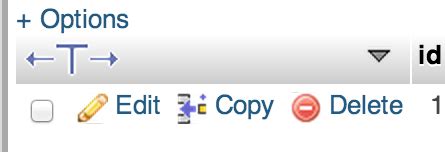 How Do I Get Edit Copy Delete To Show In Phpmyadmin Stack Overflow