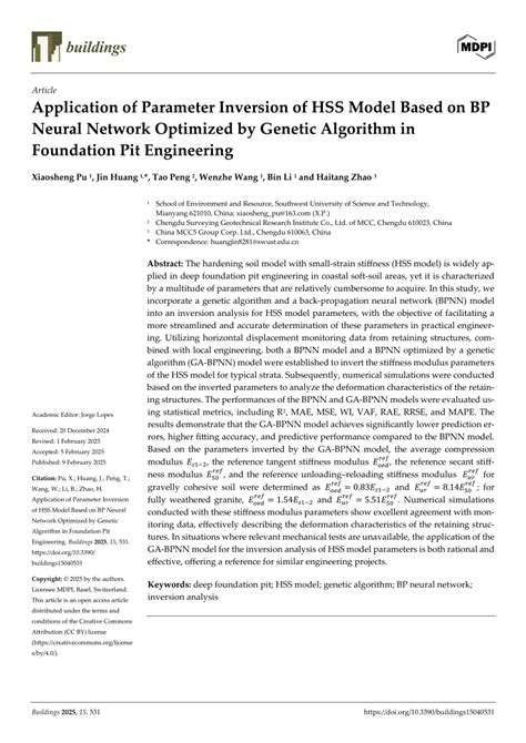 Pdf Application Of Parameter Inversion Of Hss Model Based On Bp