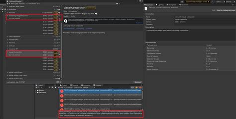 (Visual compositor) Unity asking for 'StreamingImageSequence' but it is ...