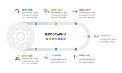 7 Process For Business Infographic Cogwheel Or Gear Cycle Vector Illustration 33531742 Vector