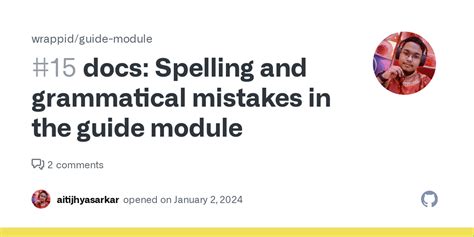 Docs Spelling And Grammatical Mistakes In The Guide Module · Issue 15