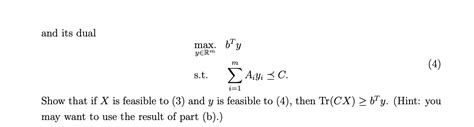 Solved Problem 1 Weak Duality In Lp And Sdp An Important